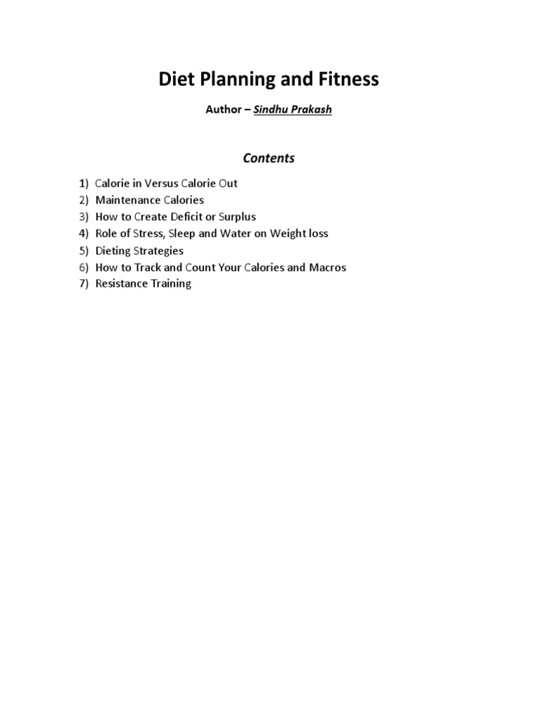 Diet Planning and Fitness | PDF | Dieting | Strength Training