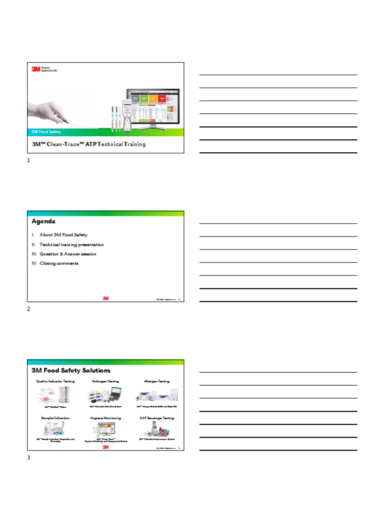 3M Clean-Trace Training Webinar Handout | PDF | Hygiene | Sanitation