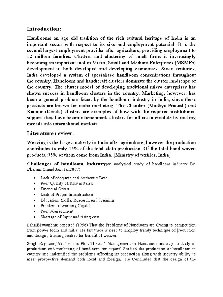 Challenges of Handloom Industry | PDF | Weaving | Loom