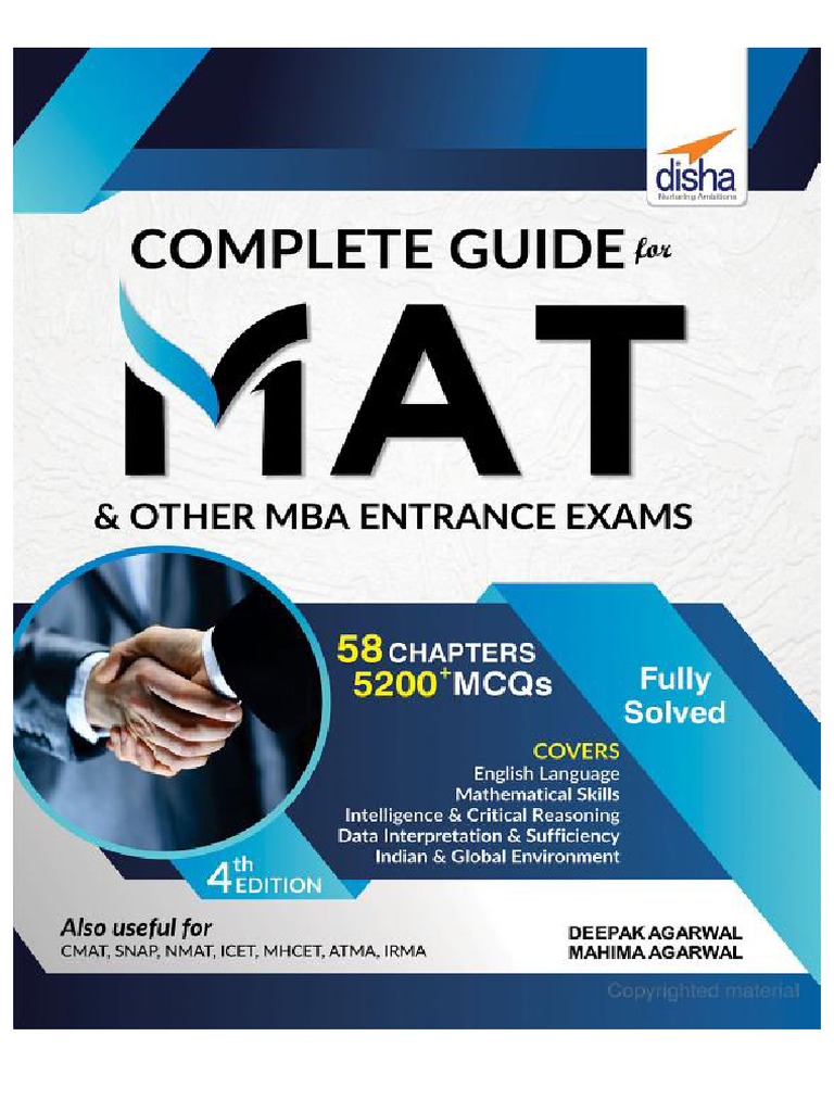 Complete Guide For MAT and Other MBA Entrance Exams 4th Edition | PDF