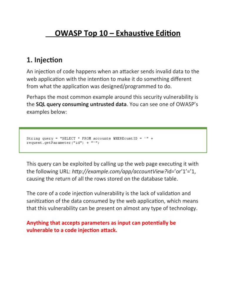 OWASP Top 10 Exhaustive Edition | PDF | Transport Layer Security | Java Script