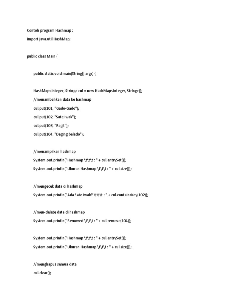 Java HashMap Example Program | PDF