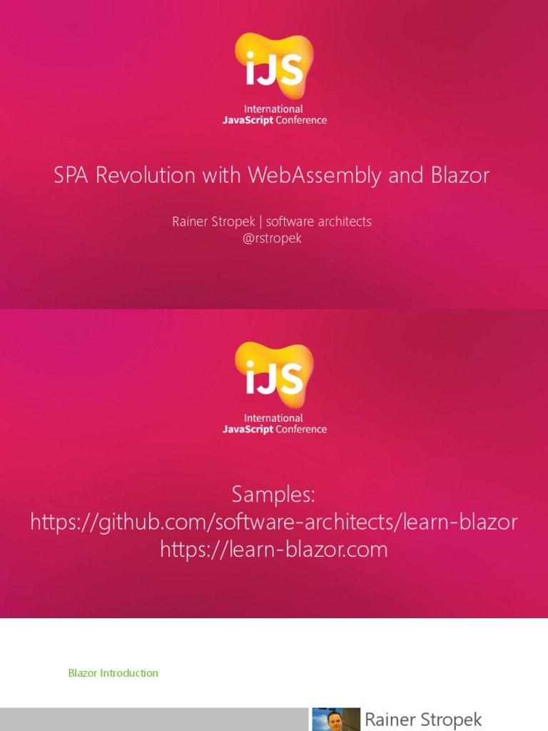 SPA Revolution with WebAssembly and Blazor | PDF | Microsoft Visual ...