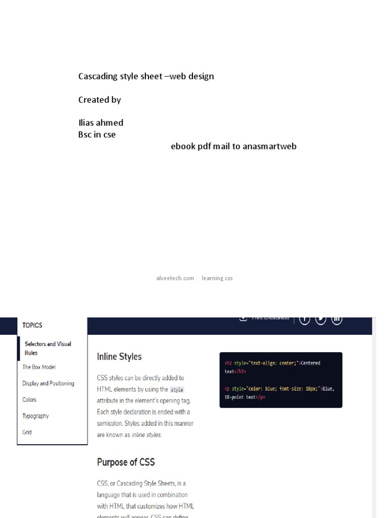 Cascading Style Sheet - Web Design Created by Ilias Ahmed BSC in Cse ...