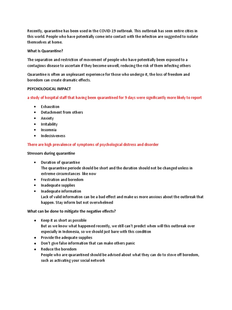 Quarantine | PDF | Self-Improvement