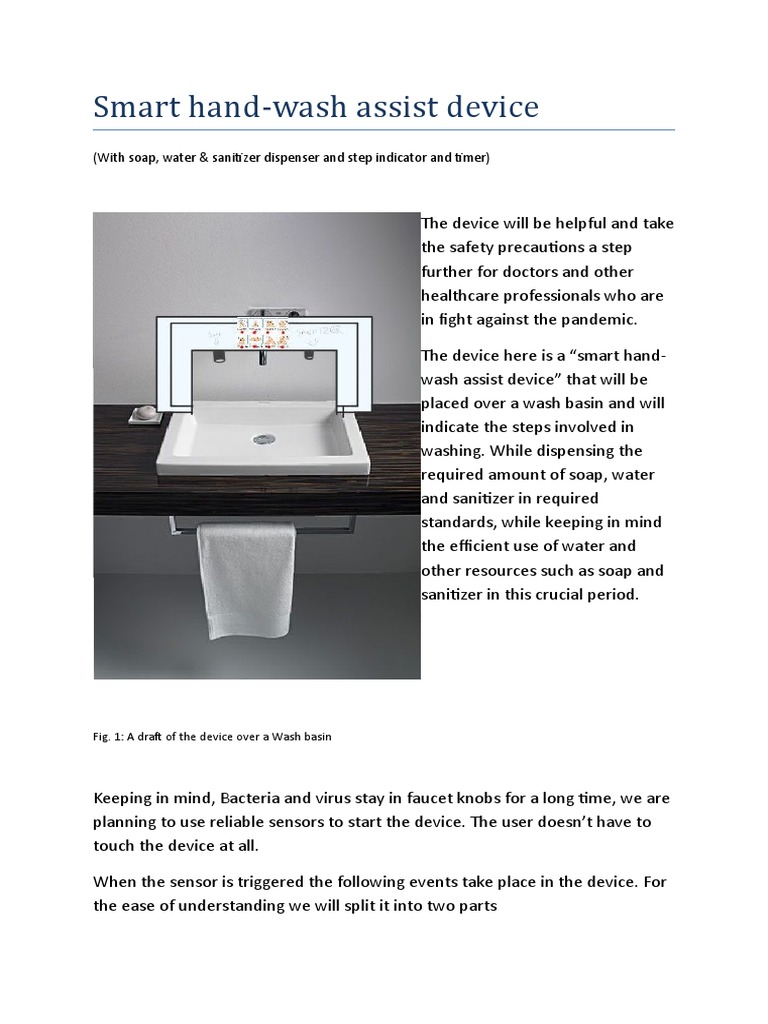 Smart Hand-Wash Assist Device: (With Soap, Water & Sanitizer Dispenser ...