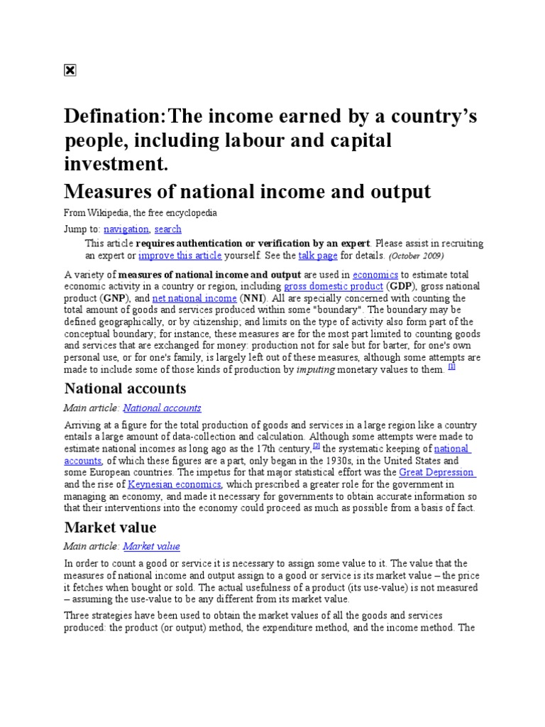 Measures of National Income and Output | PDF | Measures Of National ...