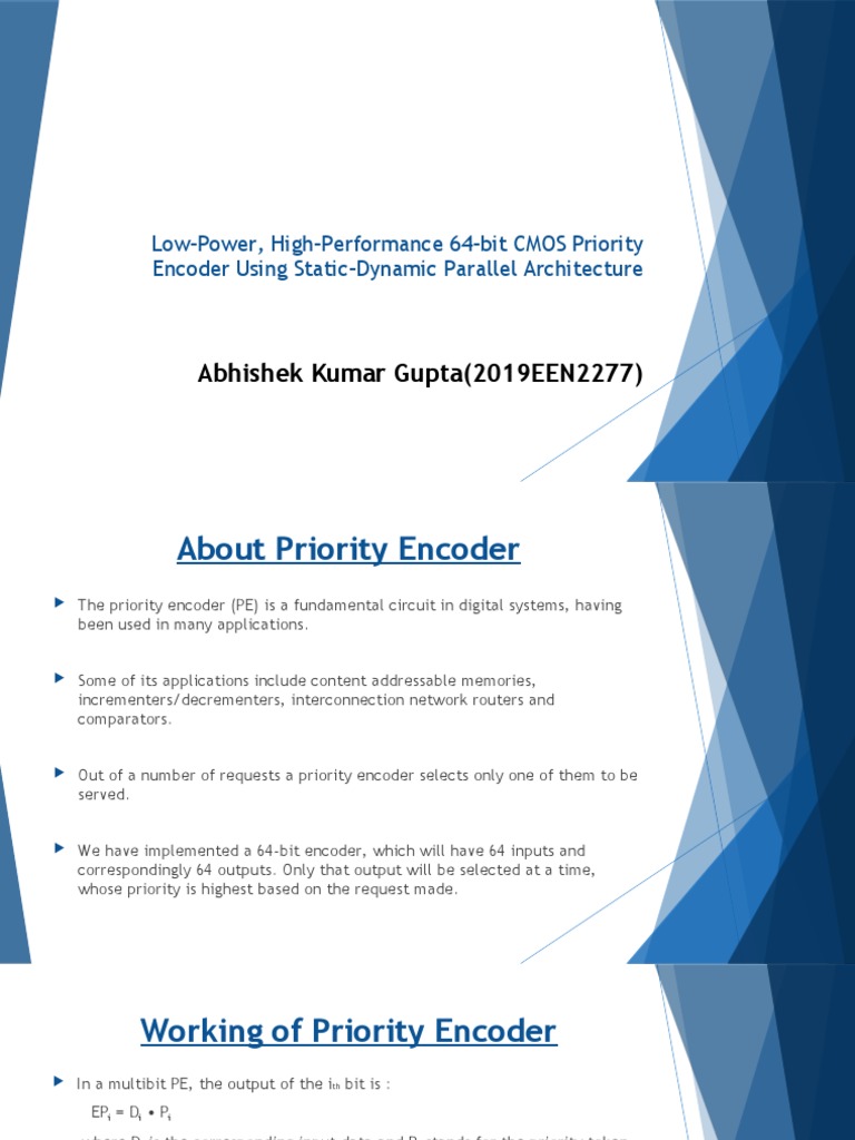 Low-Power, High-Performance 64-Bit CMOS Priority Encoder Using Static-Dynamic Parallel ...
