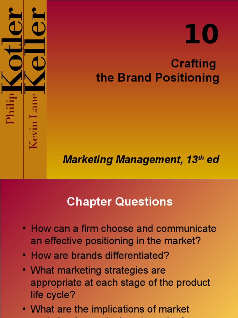 Crafting The Brand Positioning: Marketing Management, 13 Ed | PDF ...
