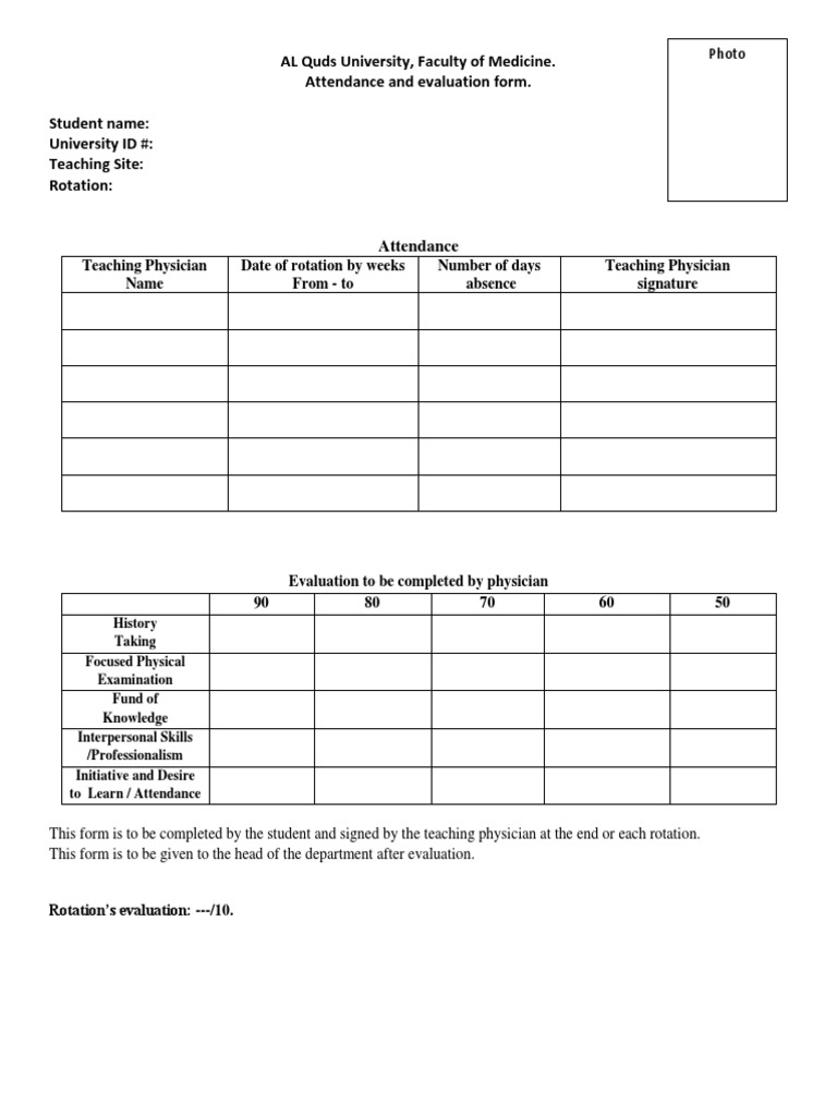 Medical Student Rotation Form | PDF
