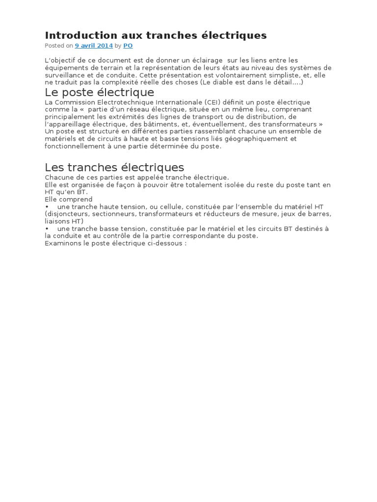 Comprendre les tranches électriques | PDF | Transformateur électrique ...
