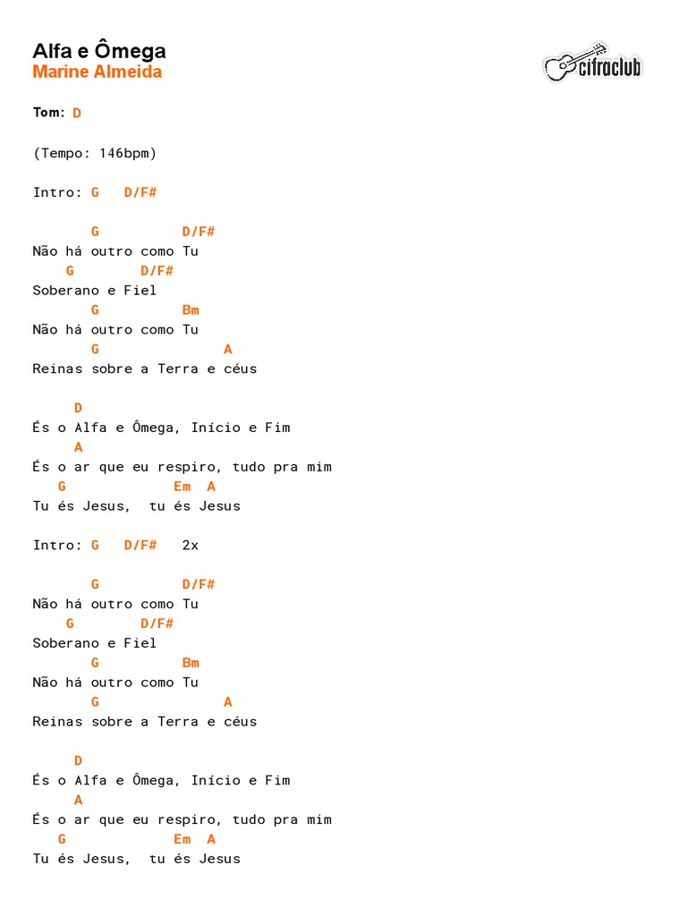 Cifra Club - Marine Almeida - Alfa e Ômega | PDF