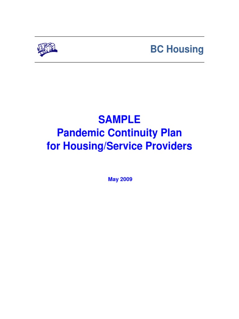 Sample Pandemic Continuity Plan | PDF | Influenza | Bleach