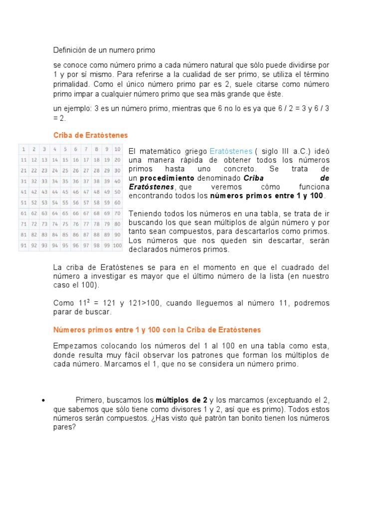 Definición de Un Numero Primo | PDF | Número primo | Matemáticas discretas