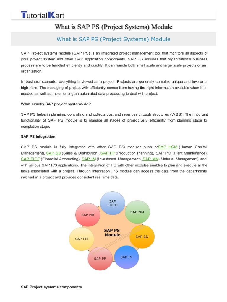 What Is Sap Ps Project Systems Module PDF | PDF | Information ...