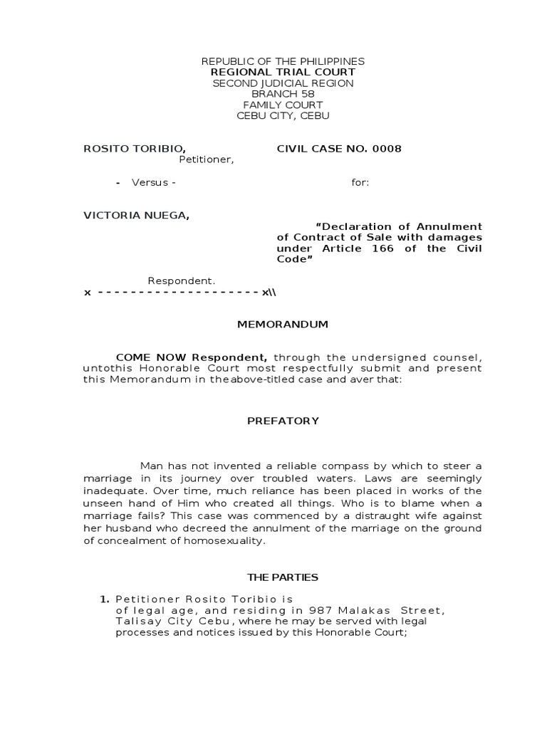 Memorandum of Annulment of Contract | PDF | Marriage | Annulment