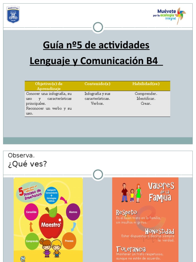 Guía Nº 5, Infografía, Verbos | PDF