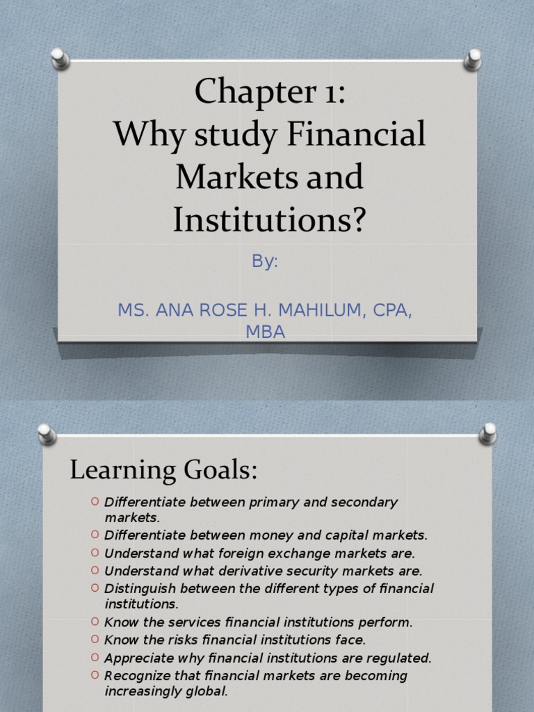 Chapter 1 Finmar | PDF | Financial Markets | Securities (Finance)