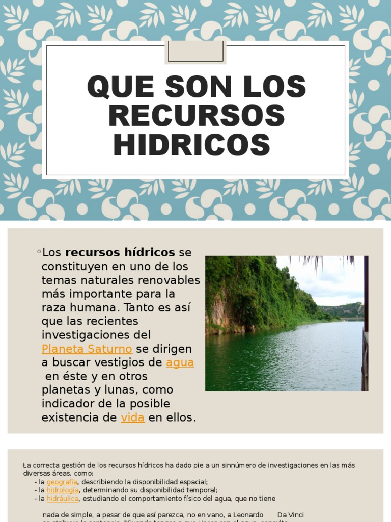 Los Recursos Hidricos | PDF | Recursos hídricos | Agua dulce