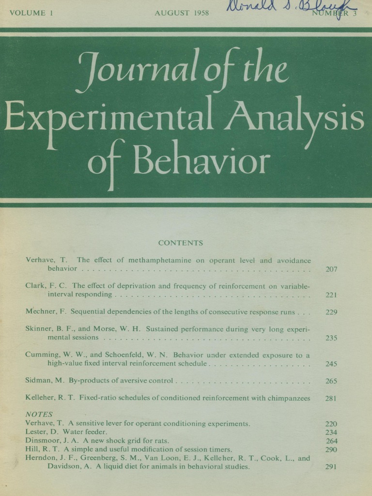 Behavioral Research Studies 1958 | PDF