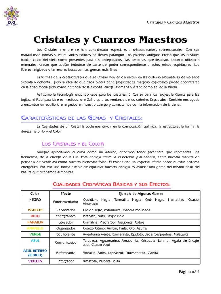 Cuarzos Maestros Apunte | PDF | Minerales | Cristal