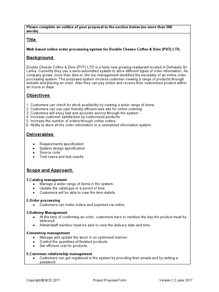 Title: Project Proposal Form Version 1.2 June 2017 | PDF | Dynamic Web ...