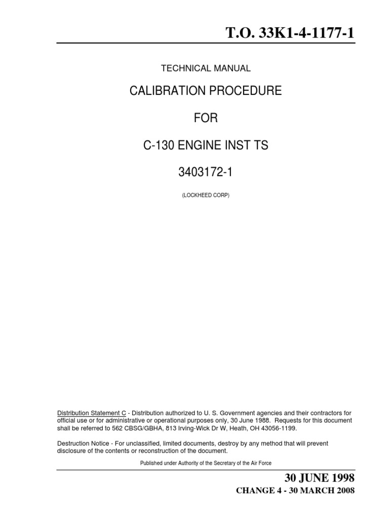 Calibration Procedure For c-130 Engine 3403172-1 Inst Ts | PDF ...