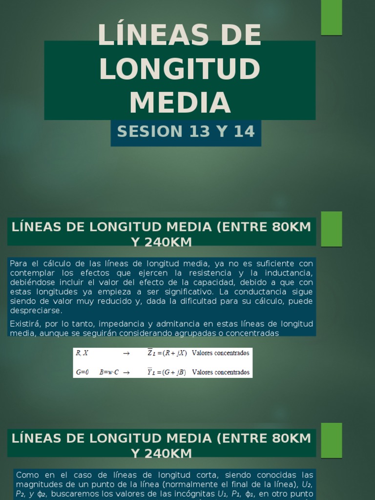 Cálculo de Líneas de Longitud Media | PDF | Corriente eléctrica ...