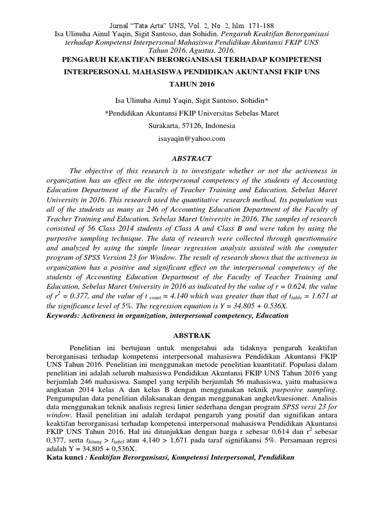 The Influence of Organizational Activeness on the Interpersonal Competence of Accounting ...