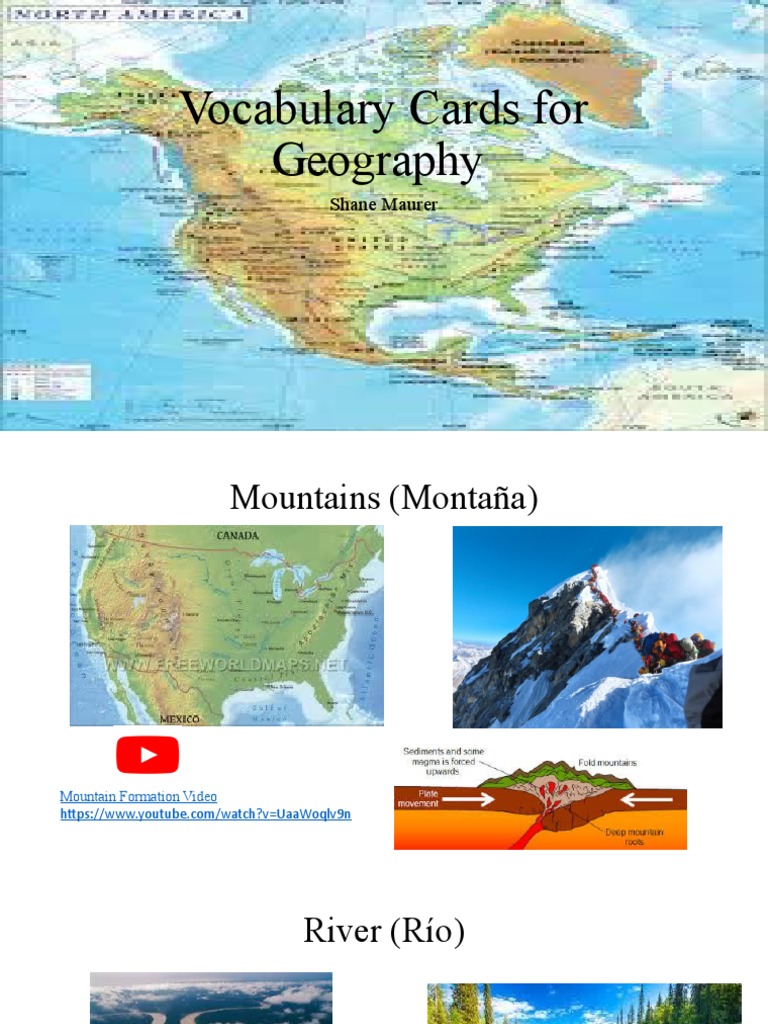 Geography Vocabulary Cards & Videos | PDF | Science & Mathematics
