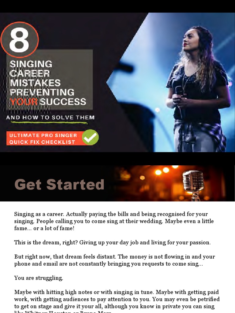 Pro Singer Quick Fix Checklist | PDF | Singing | Vocal Pedagogy