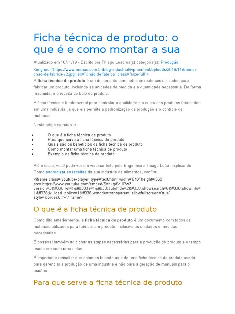 Como montar uma ficha técnica de produto: um guia completo para ...