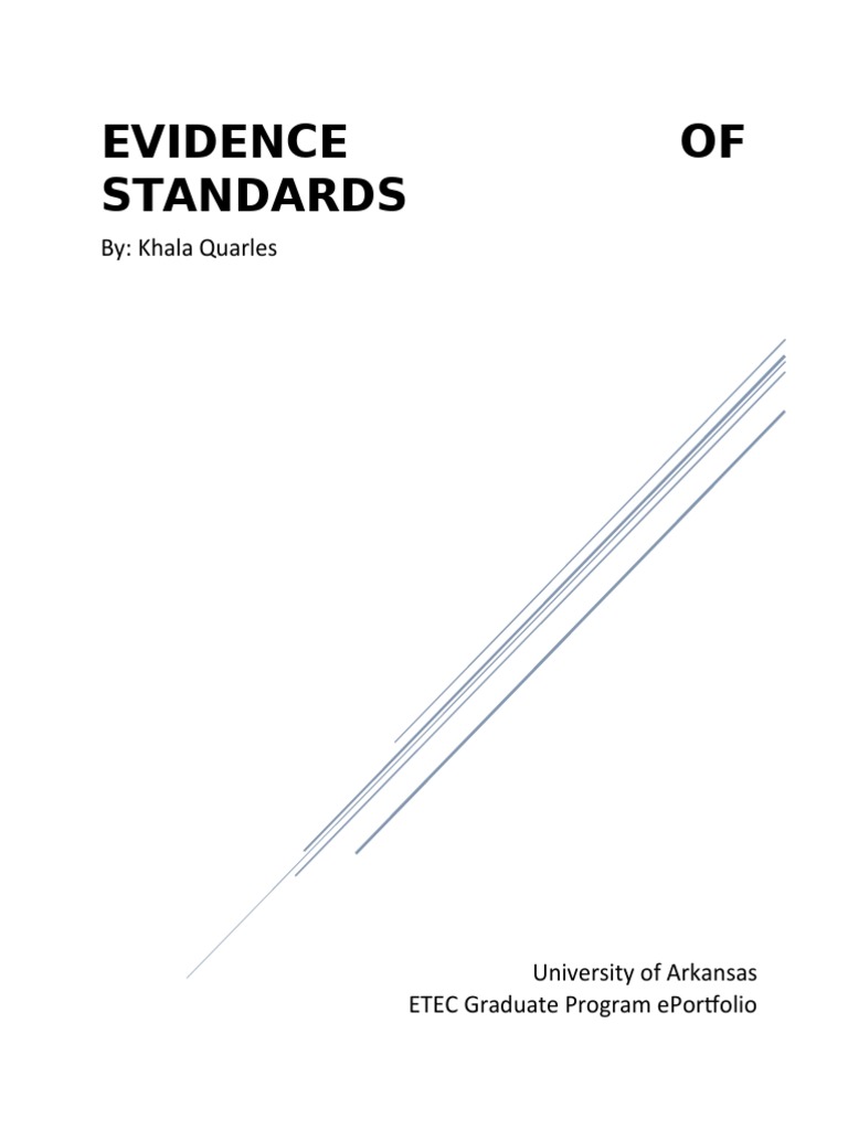 Standard Evidence Final May-Kq | PDF | Instructional Design ...