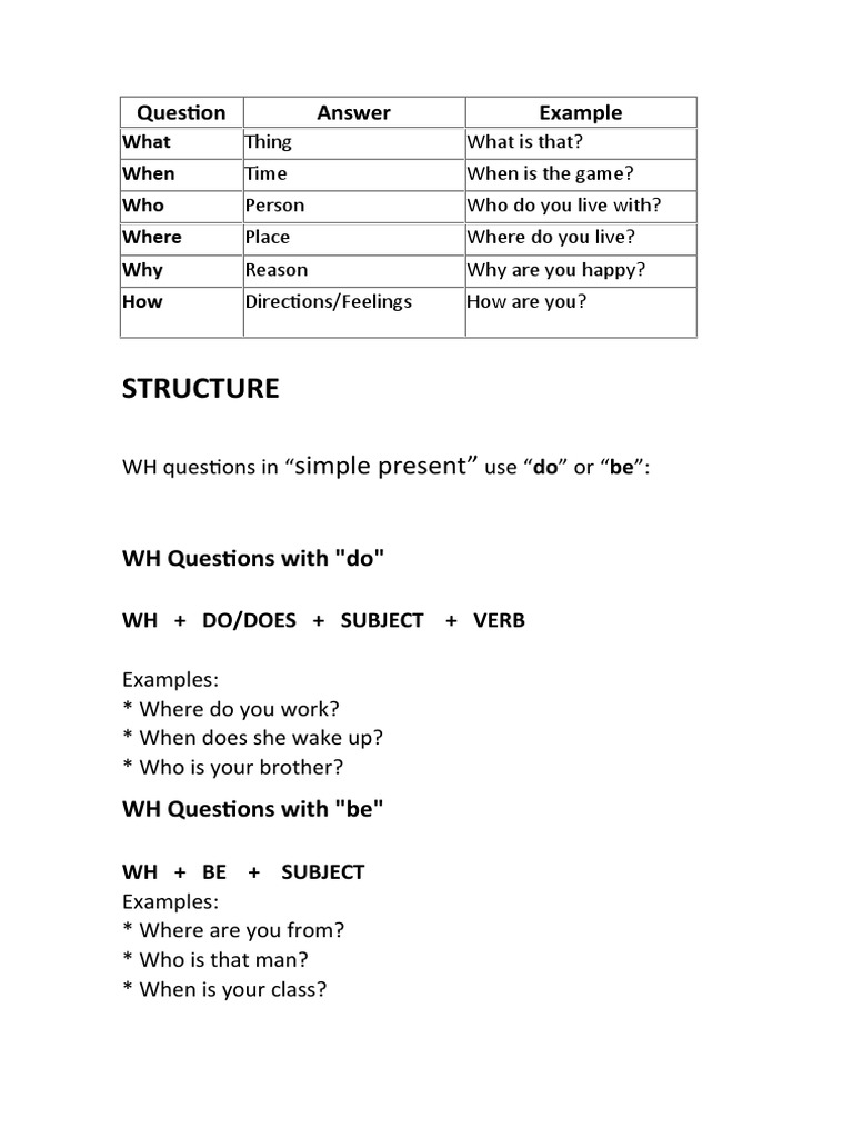 6 - Question Word Formula | PDF
