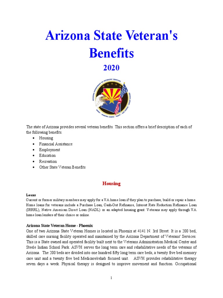 Arizona Veteran Benefits Overview | PDF | Military Discharge | Tax ...