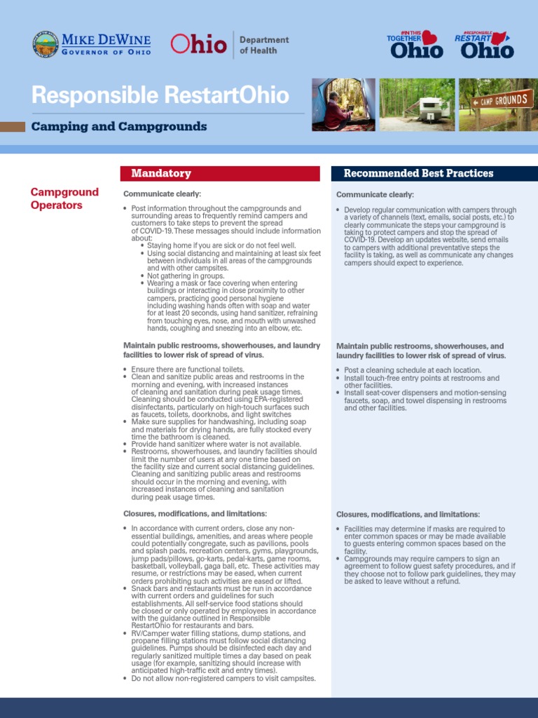 Sector Fact Sheet 7 Campgrounds | PDF | Public Toilet | Campsite