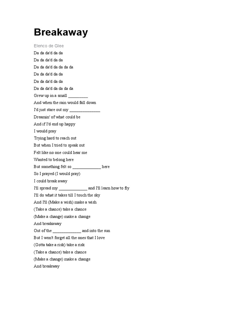 Breakaway: Elenco de Glee | PDF