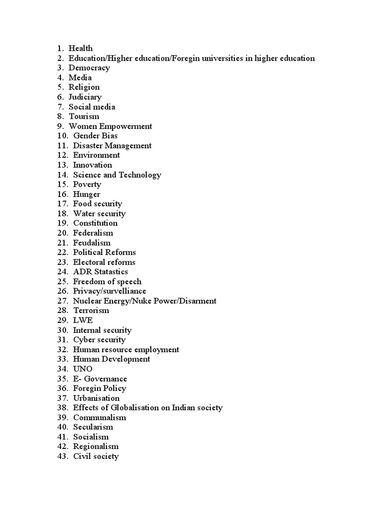 Most Important Topics | PDF | Infrastructure | Agriculture