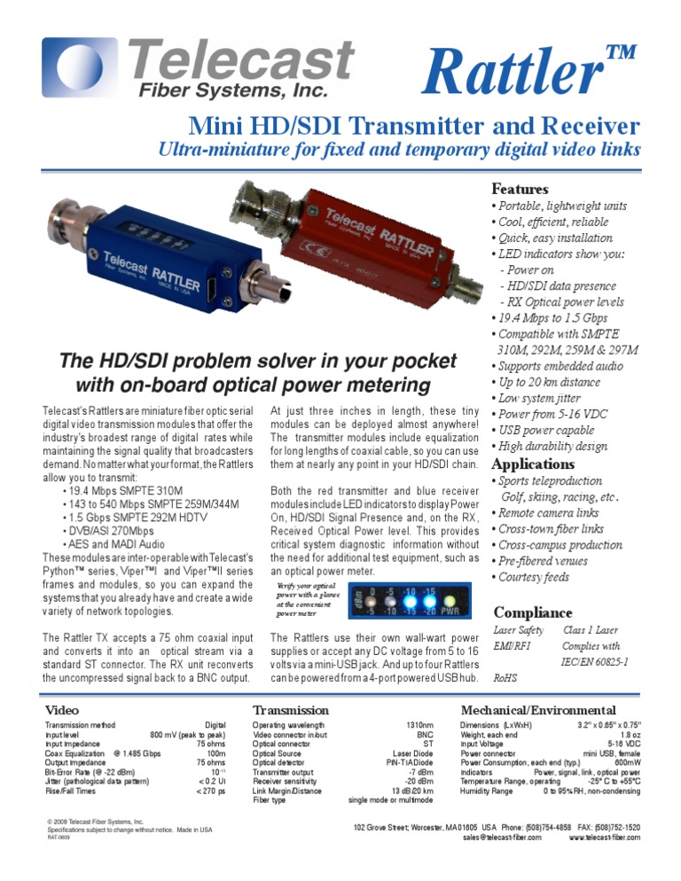 2009 Rattler | PDF | High Definition Television | Video