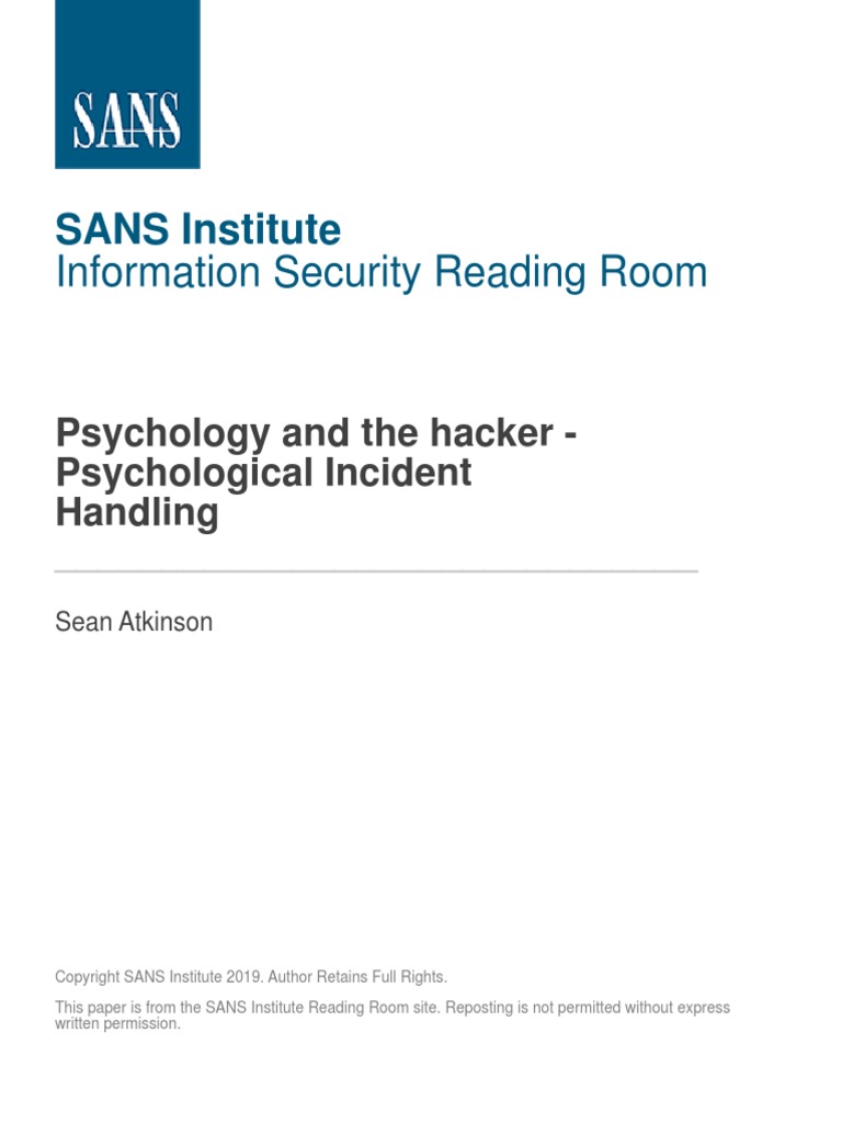 SANS Institute: Information Security Reading Room | PDF | Security ...