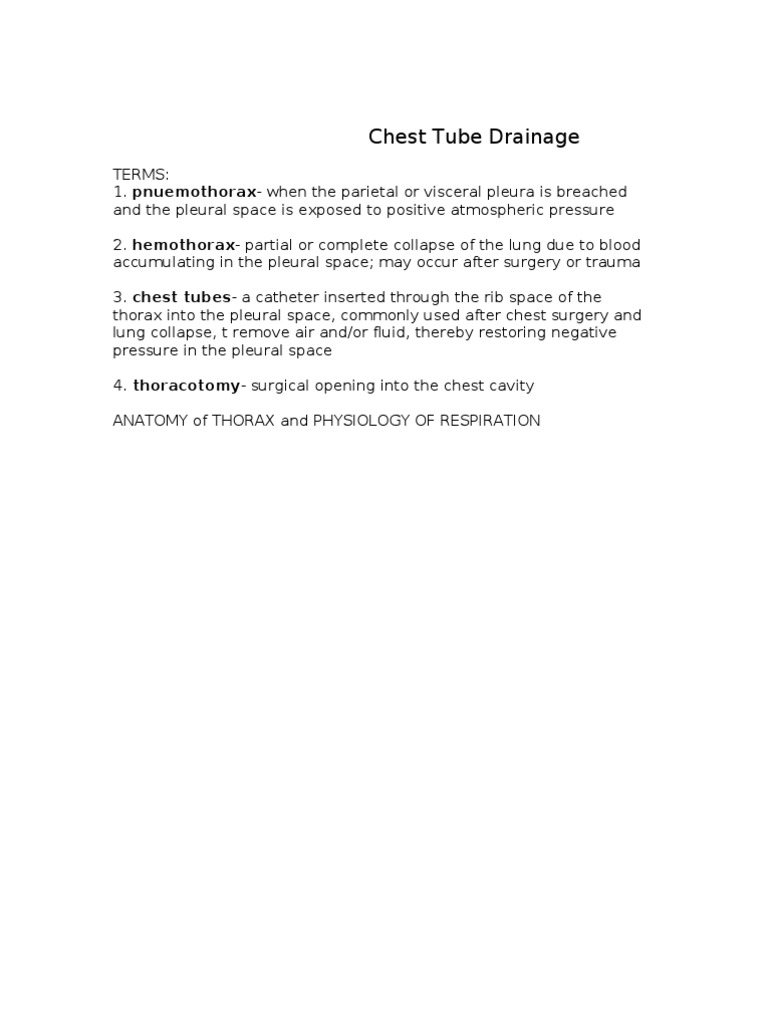 Optimizing Chest Tube Drainage: A Guide to the Physiology, Techniques ...