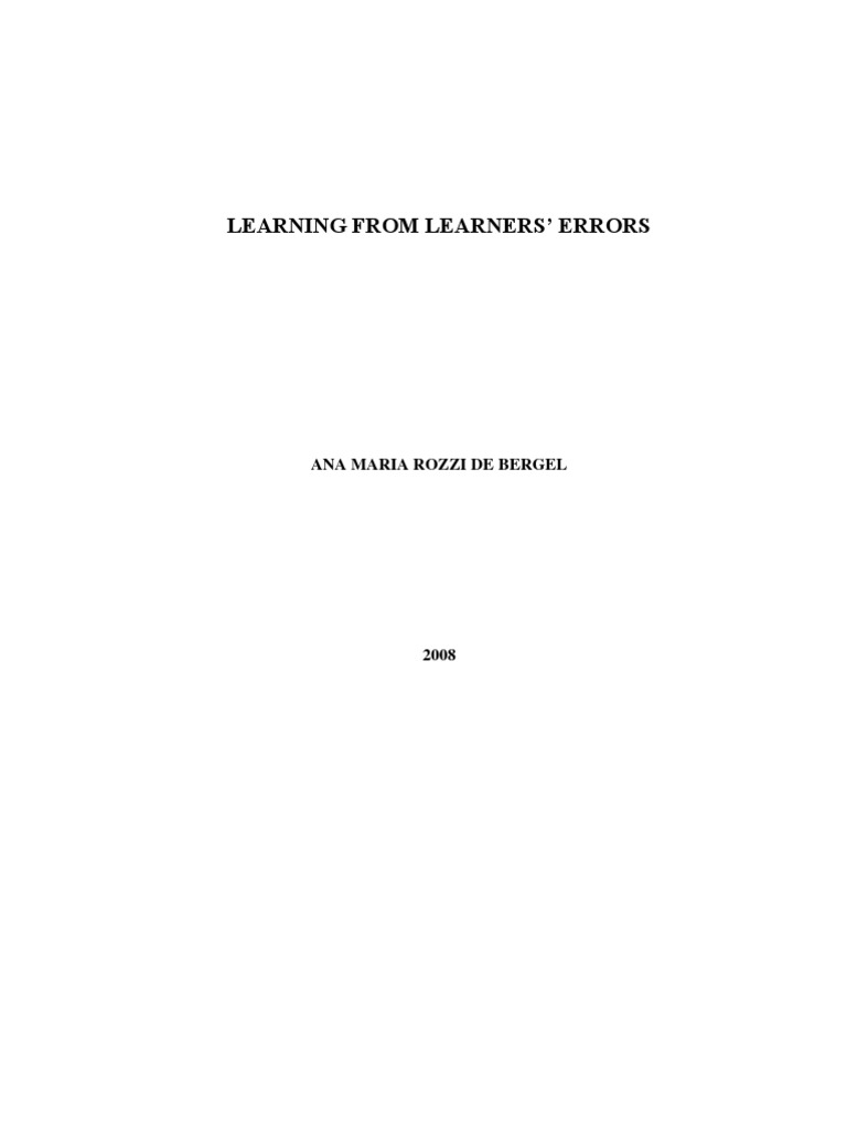 Learning From Learners' Errors | PDF | Concept | Schema (Psychology)