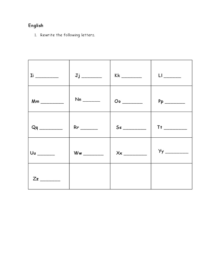 English: 1. Rewrite The Following Letters | PDF