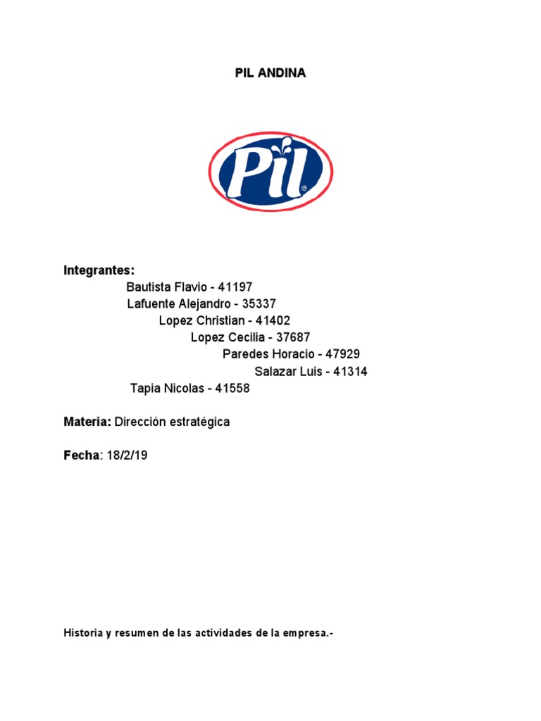 Pil Andina | Descargar gratis PDF | Bolivia | Leche