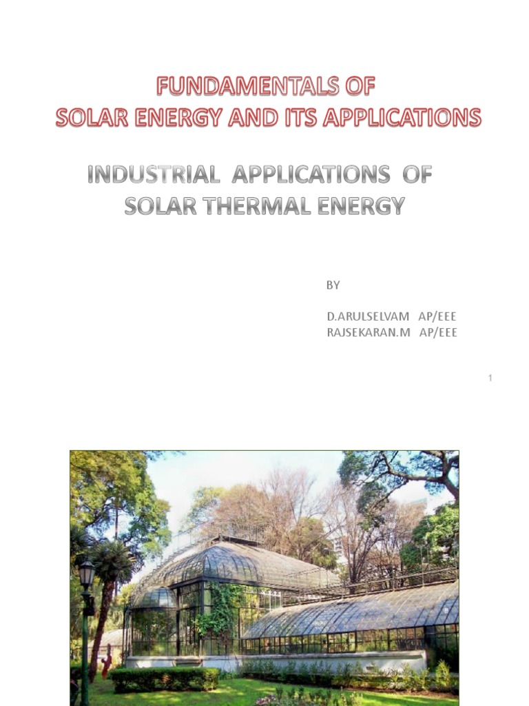 INDUSTRIAL APPLICATIONS - Solar Greenhouse Technology | PDF ...