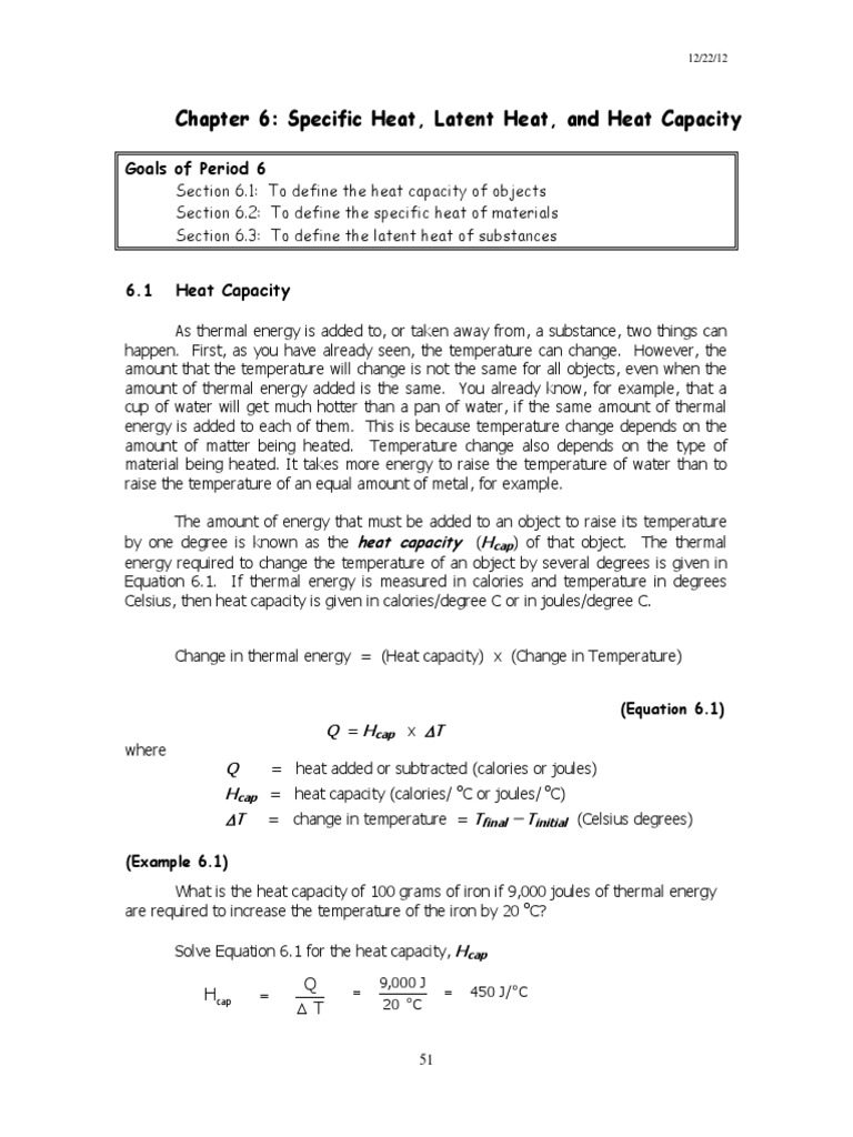 Specific Heat and Latent Heat Explained | PDF | Heat Capacity | Heat