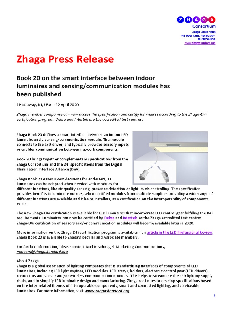Zhaga - PR - Book 20 Available For Members - 20200422 | PDF ...