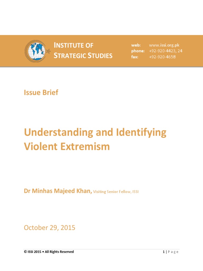 Understanding and Identifying Violent Extremism - 29-10-2015 | PDF ...