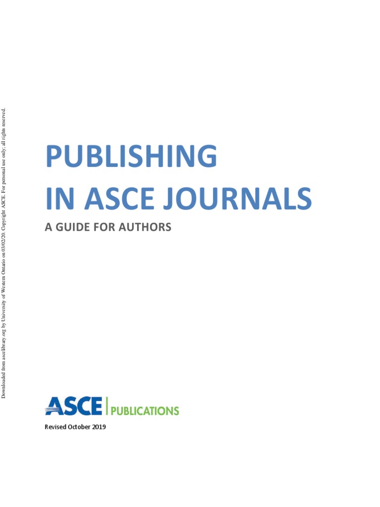 Publishing in Asce Journals: A Guide For Authors | PDF | Academic ...