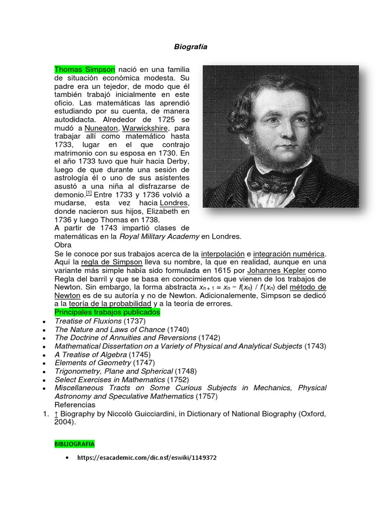 Bibliografia Thomas Simpson | PDF